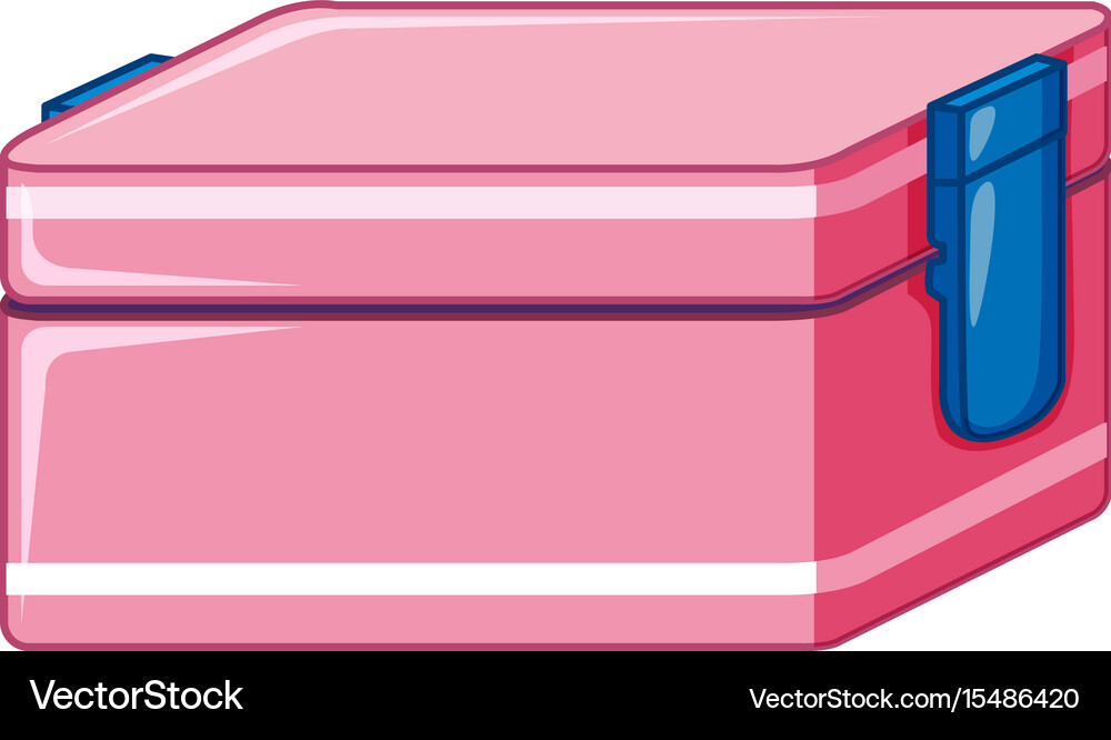 Lunchbox in pink color Royalty Free Vector Image