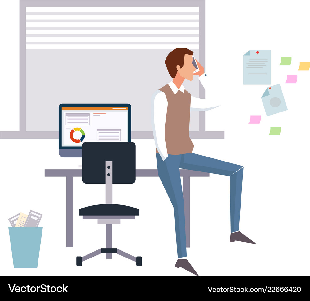 Modern flat character design on businessman Vector Image
