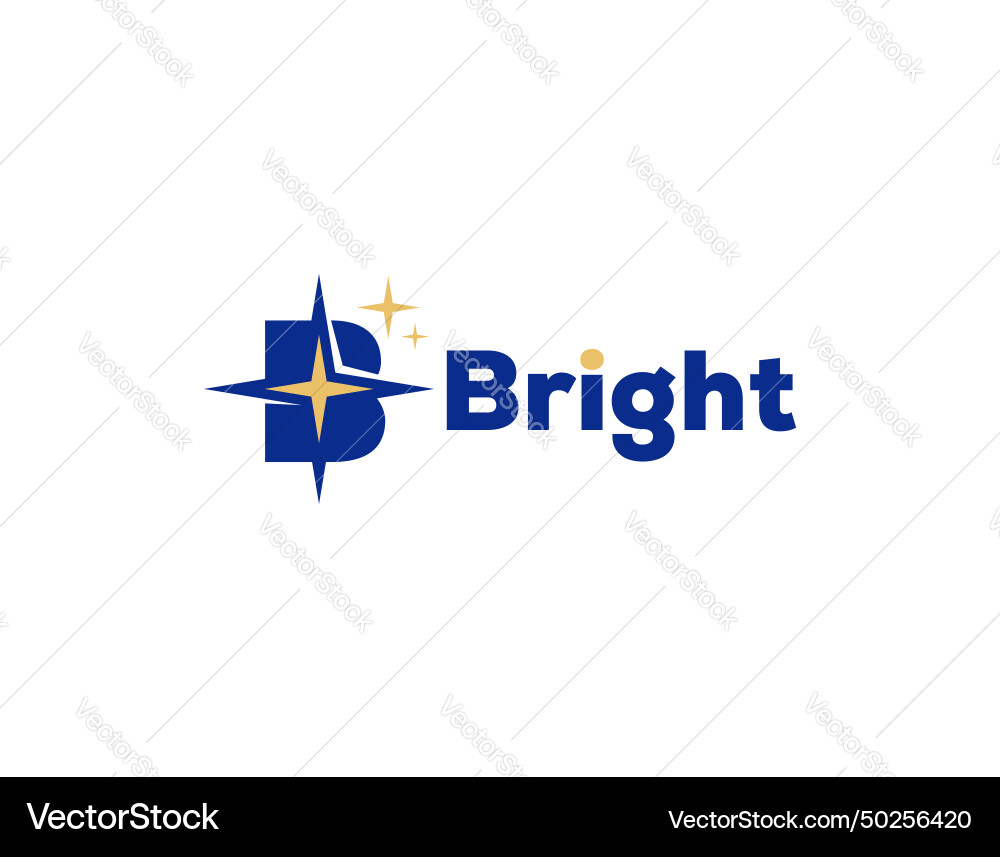 Modern simple letter b with sparkle logo design Vector Image