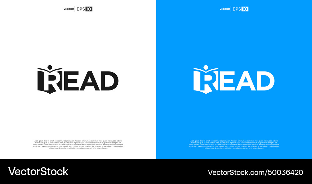 Reading book logo logo design lettering read logo Vector Image
