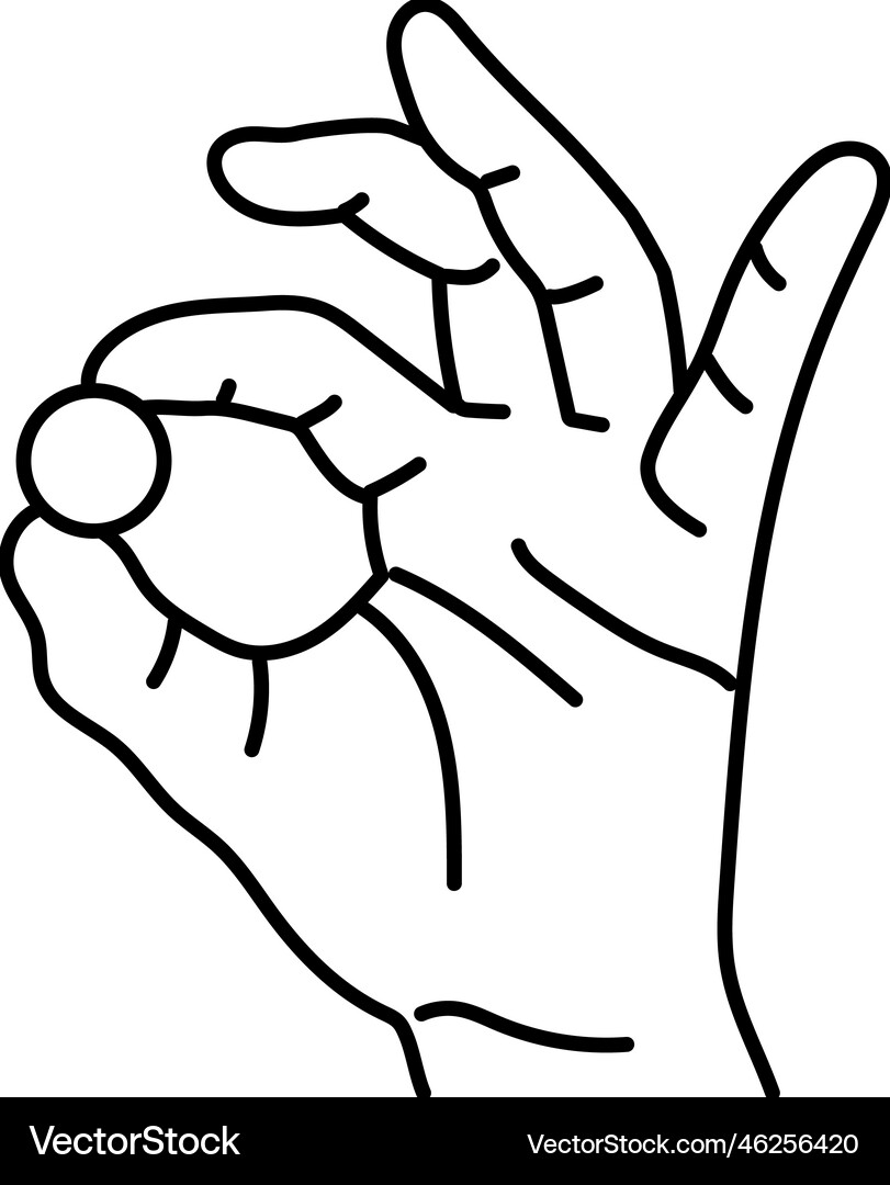 Rich coin hand line icon Royalty Free Vector Image