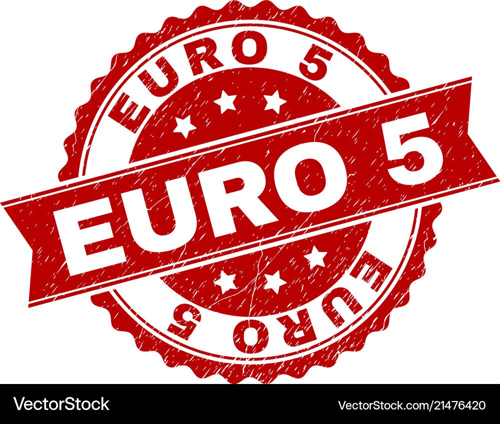 Scratched textured euro stamp seal Royalty Free Vector Image