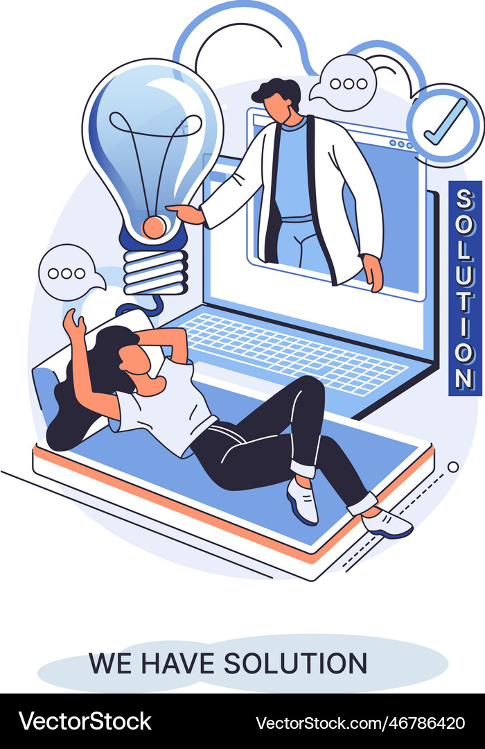 Solution as result of work business team Vector Image