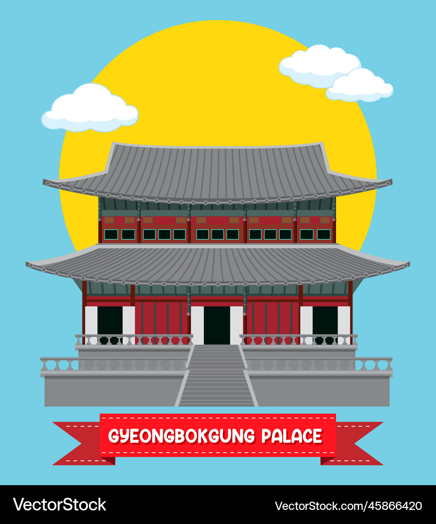 South korea famous landmark element Royalty Free Vector