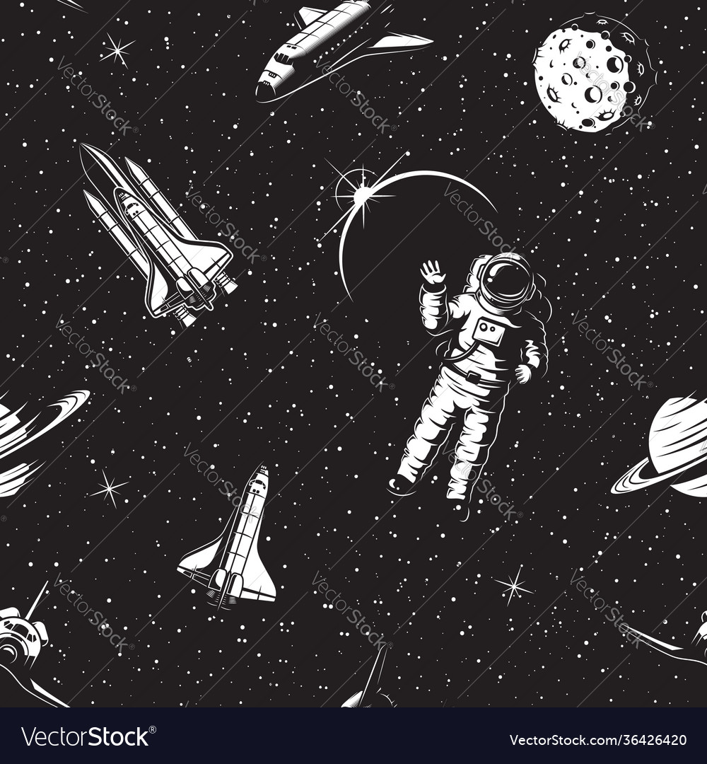 Space seamless pattern Royalty Free Vector Image