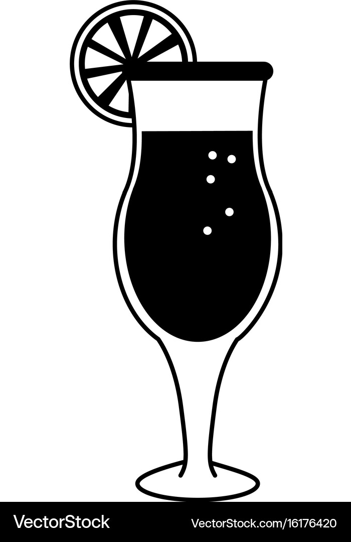 Tropical cocktail with garnish icon image Vector Image