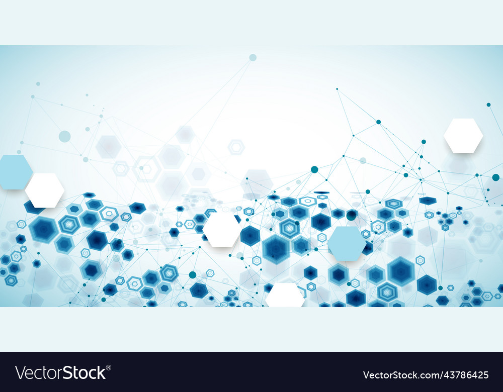 Abstract blue hexagon futuristic background Vector Image