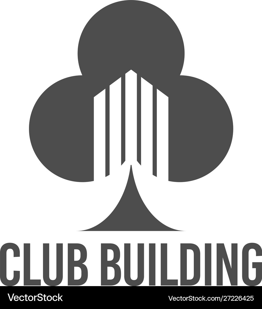 Abstract club tree building icon logo Royalty Free Vector