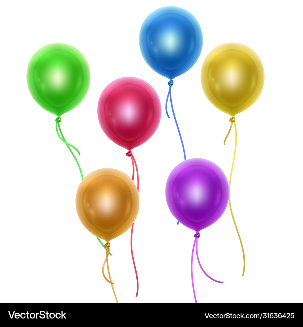 Balloons set isolated on white background bright Vector Image
