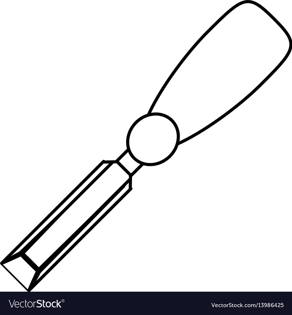 Chisel carpentry tool Royalty Free Vector Image