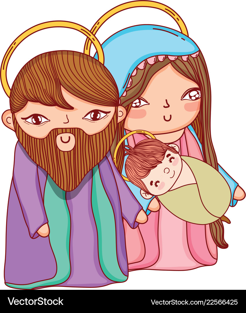 Christmas nativity scene cartoon Royalty Free Vector Image