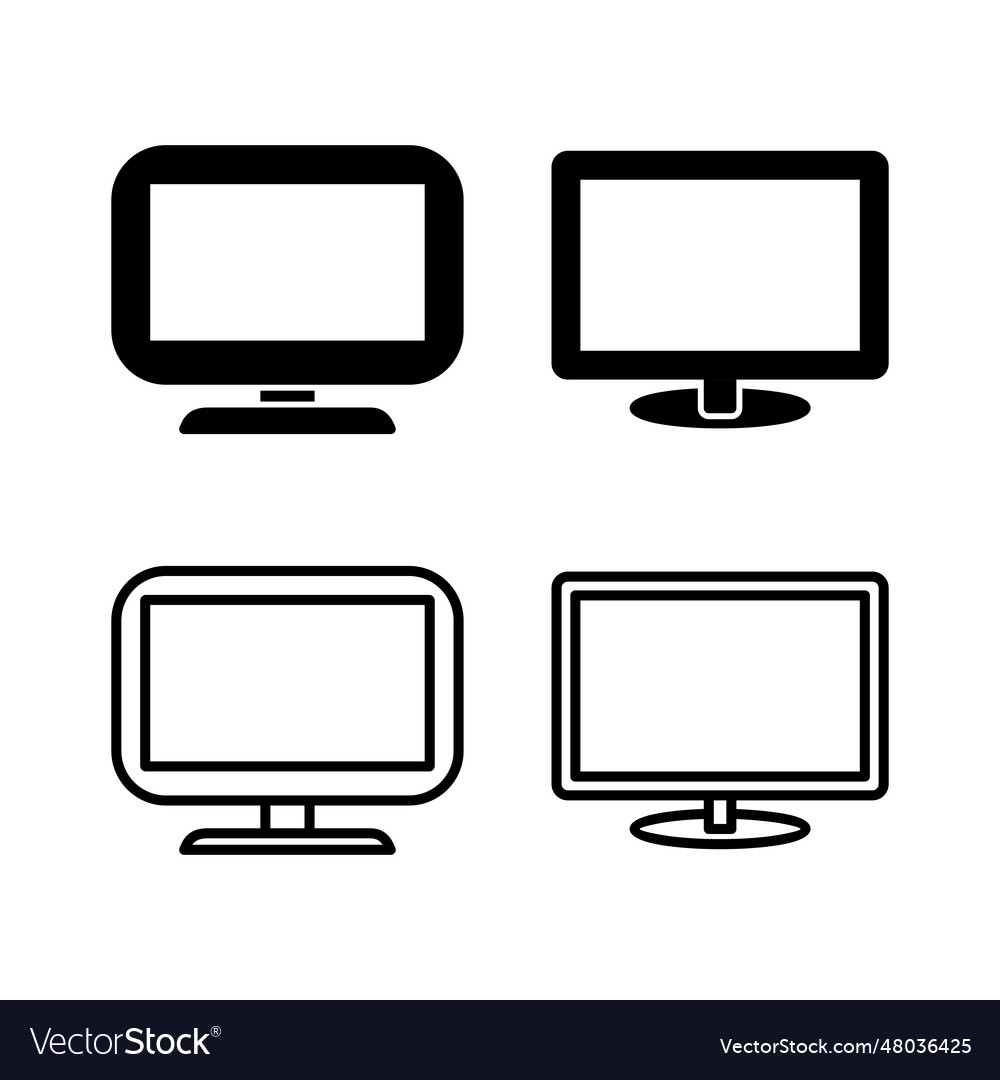 Computer icon computer monitor icon Royalty Free Vector