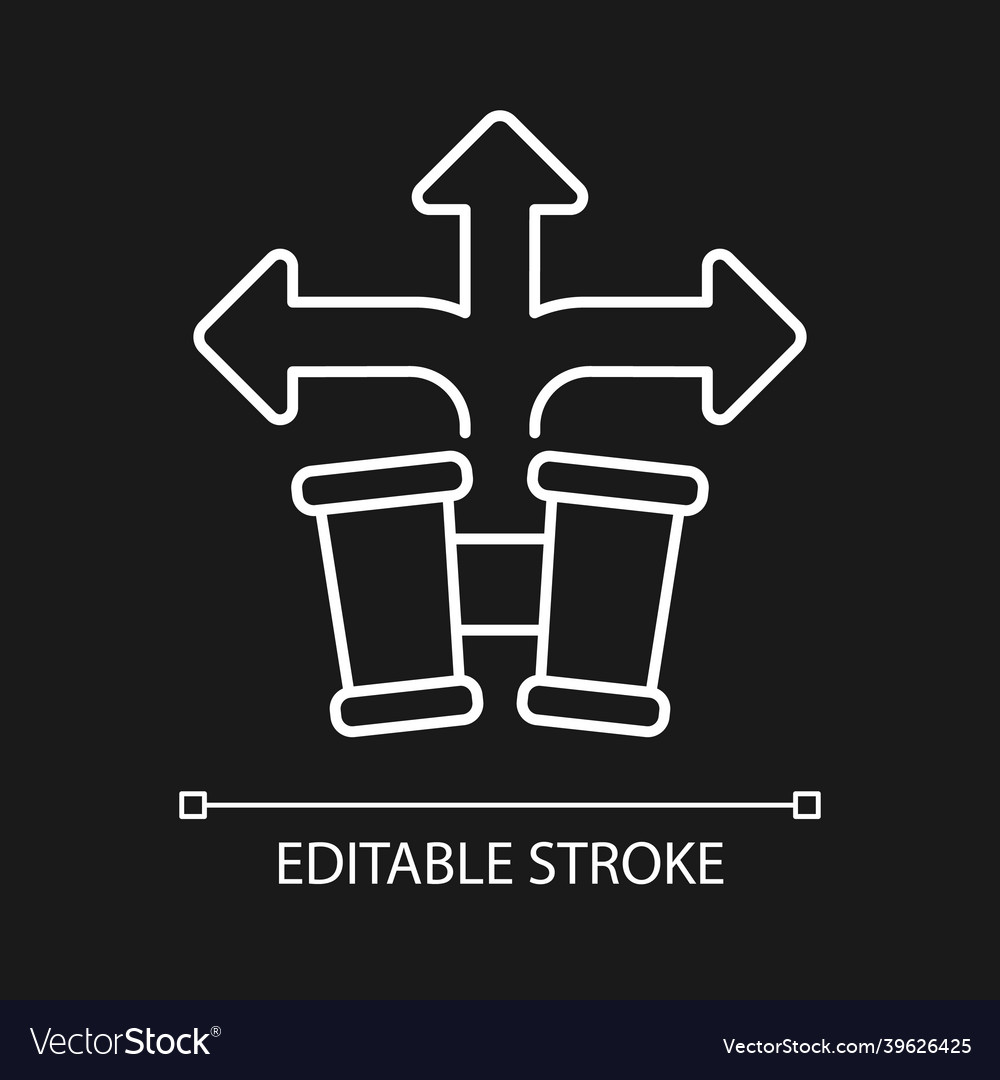 Developing foresight white linear icon for dark Vector Image