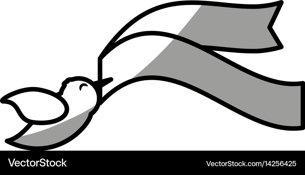 Dove ribbon decorative symbol image Royalty Free Vector