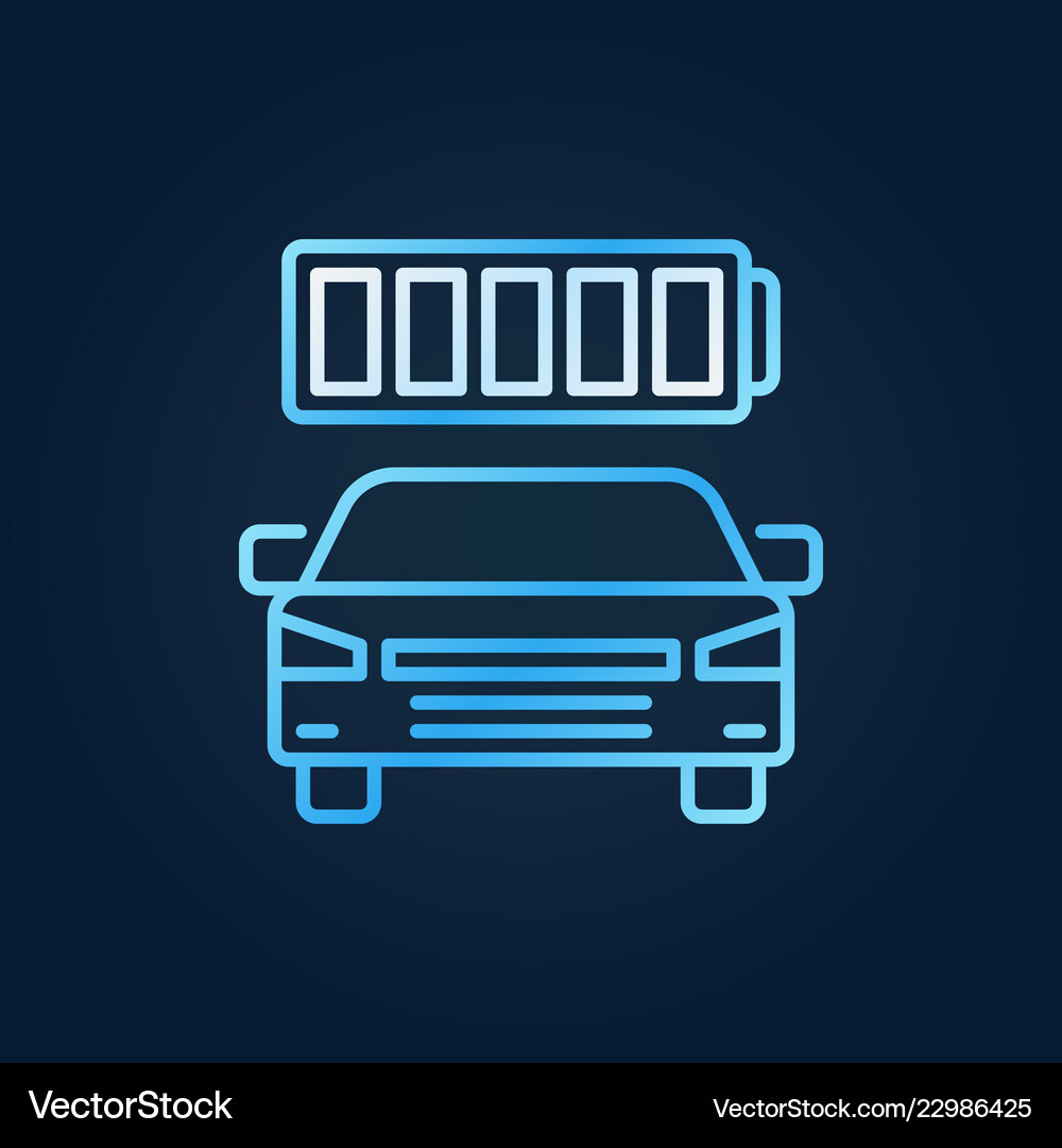 Electric car with battery colored icon Royalty Free Vector