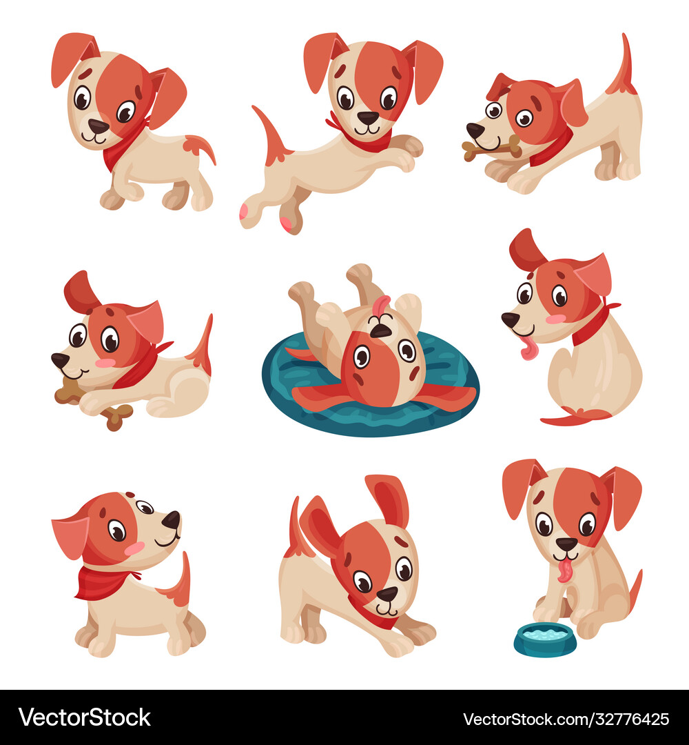 Funny jack russell terrier character wriggling Vector Image