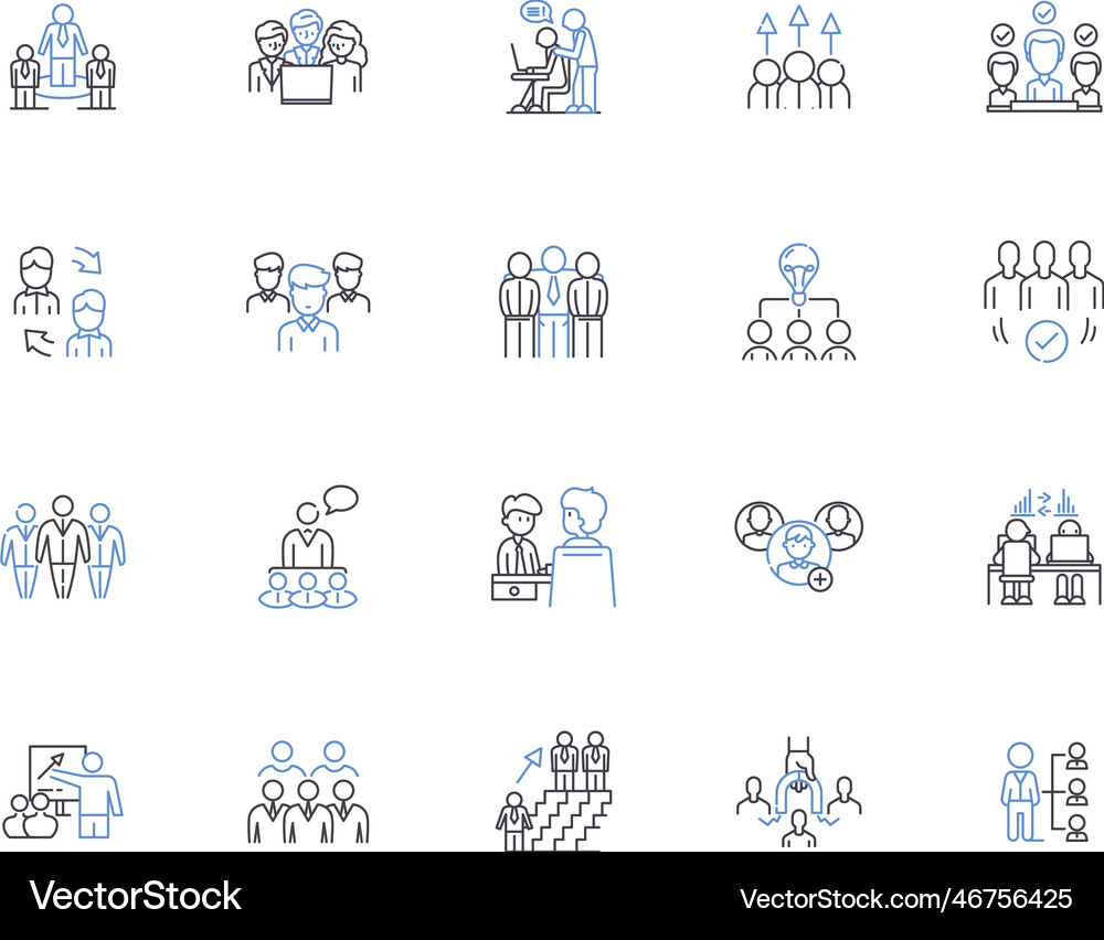 Group people outline icons collection group Vector Image
