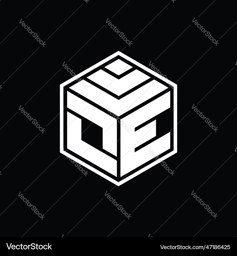 Oe logo monogram with hexagon geometric isolated Vector Image
