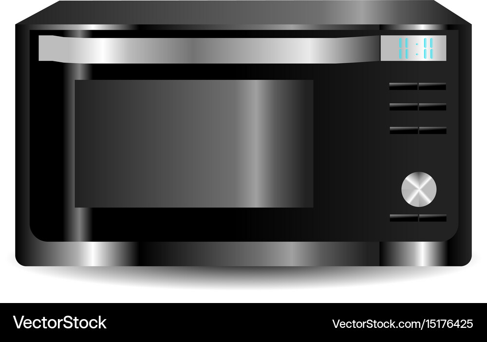 Realistic microwave oven steel Royalty Free Vector Image