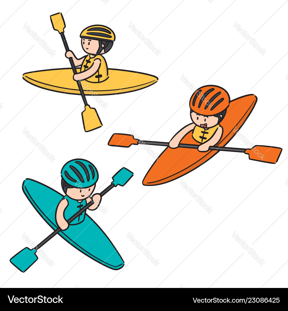 Set of kayak Royalty Free Vector Image - VectorStock