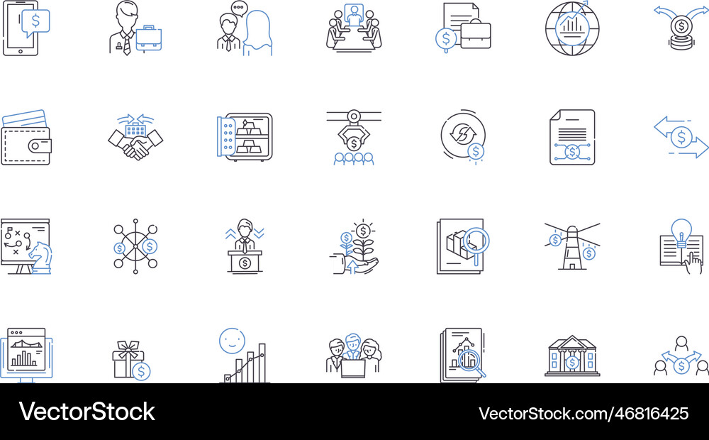 Strategic planning line icons collection Vector Image