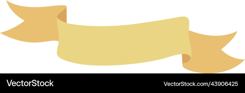 Yellow banner flag blank decorative title scroll Vector Image