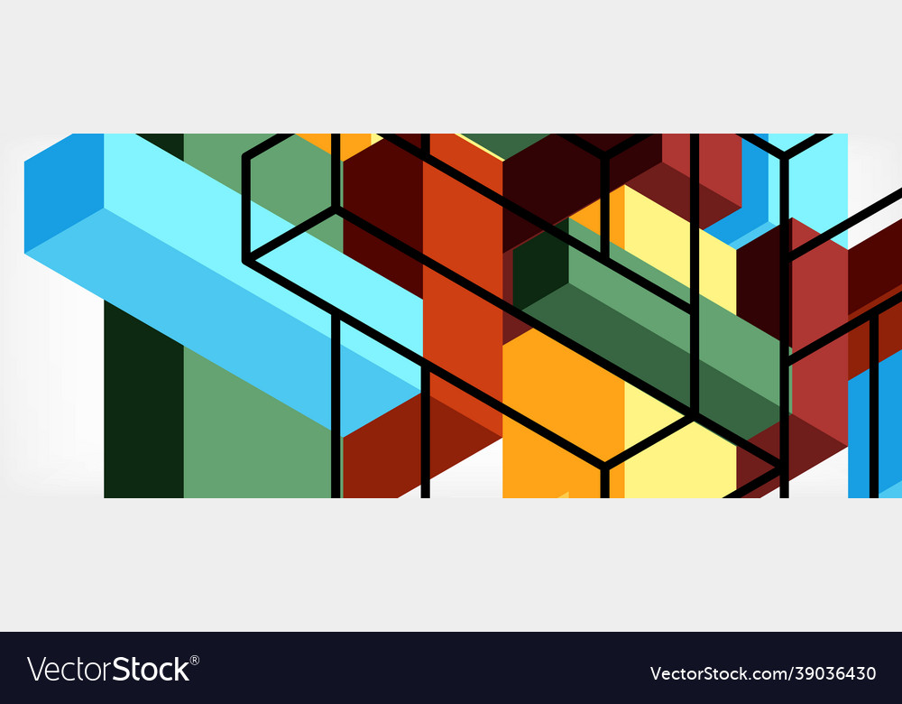 Abstract Background 3d Cubes Cubic Elements Vector Image