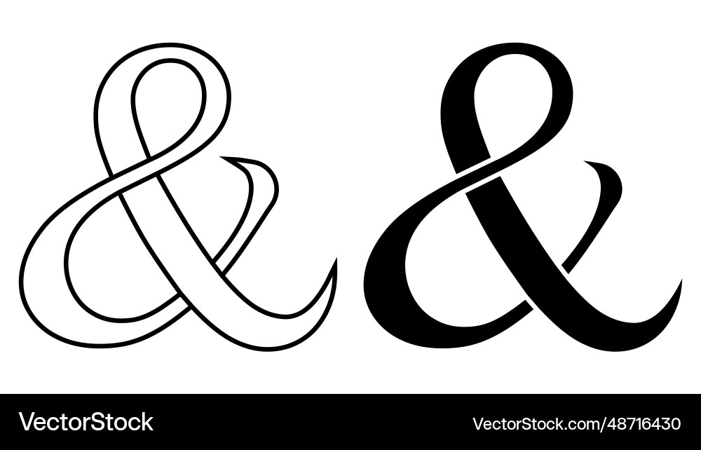Ampersand glyph special symbol denoting Royalty Free Vector