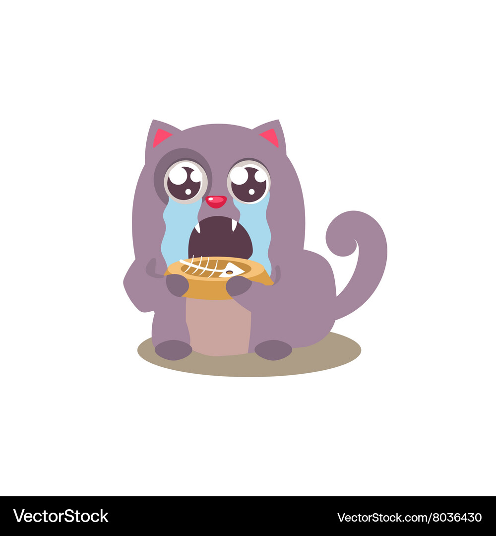 Cat Finished Its Food Royalty Free Vector Image
