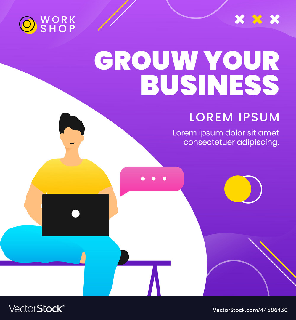 Gradient business workshop posts Royalty Free Vector Image