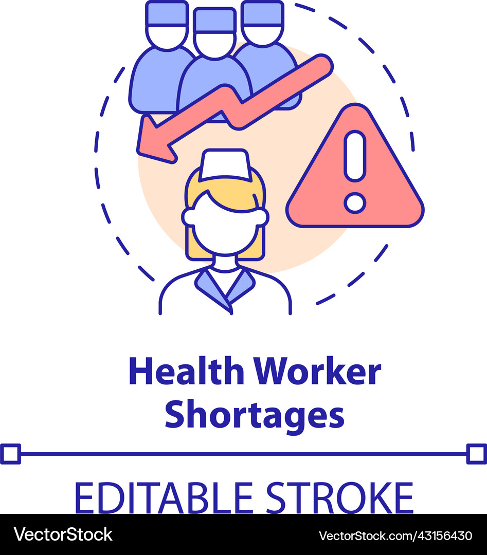 Health worker shortages concept icon Royalty Free Vector