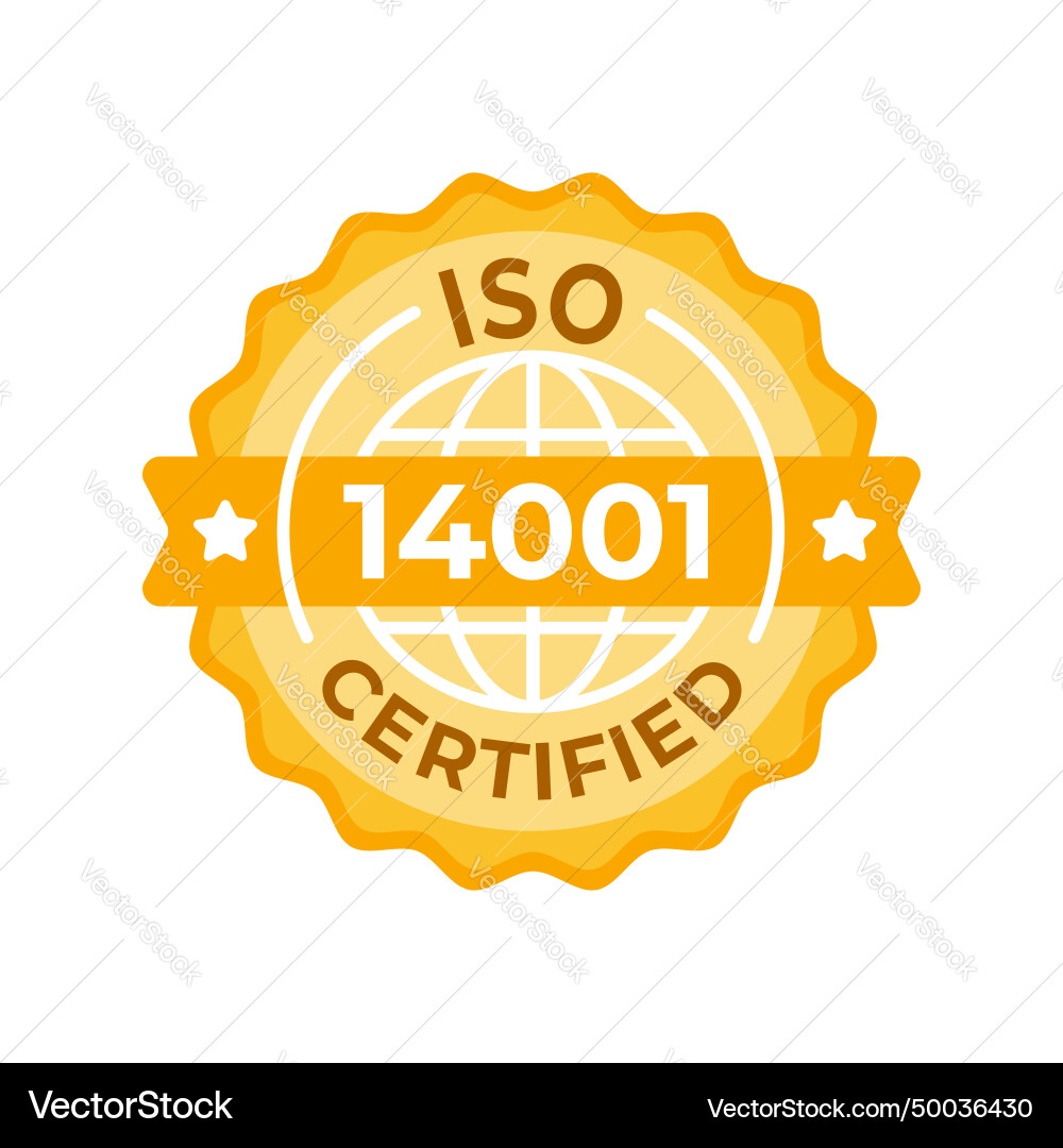 Iso 14001 certified environmental management Vector Image