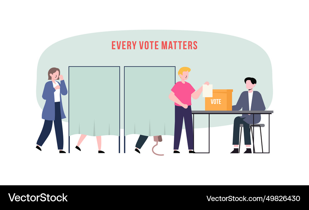 Polling place flat Royalty Free Vector Image - VectorStock