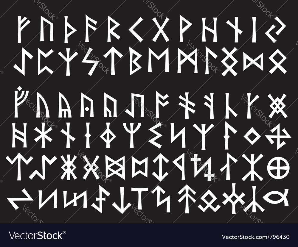 Silver runic script Royalty Free Vector Image - VectorStock