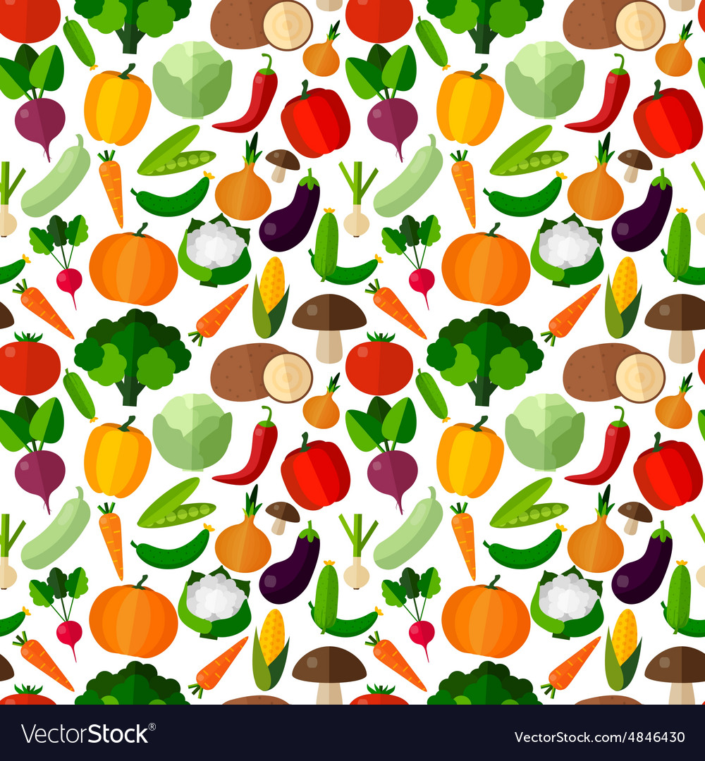 Vegetables seamless pattern background Royalty Free Vector