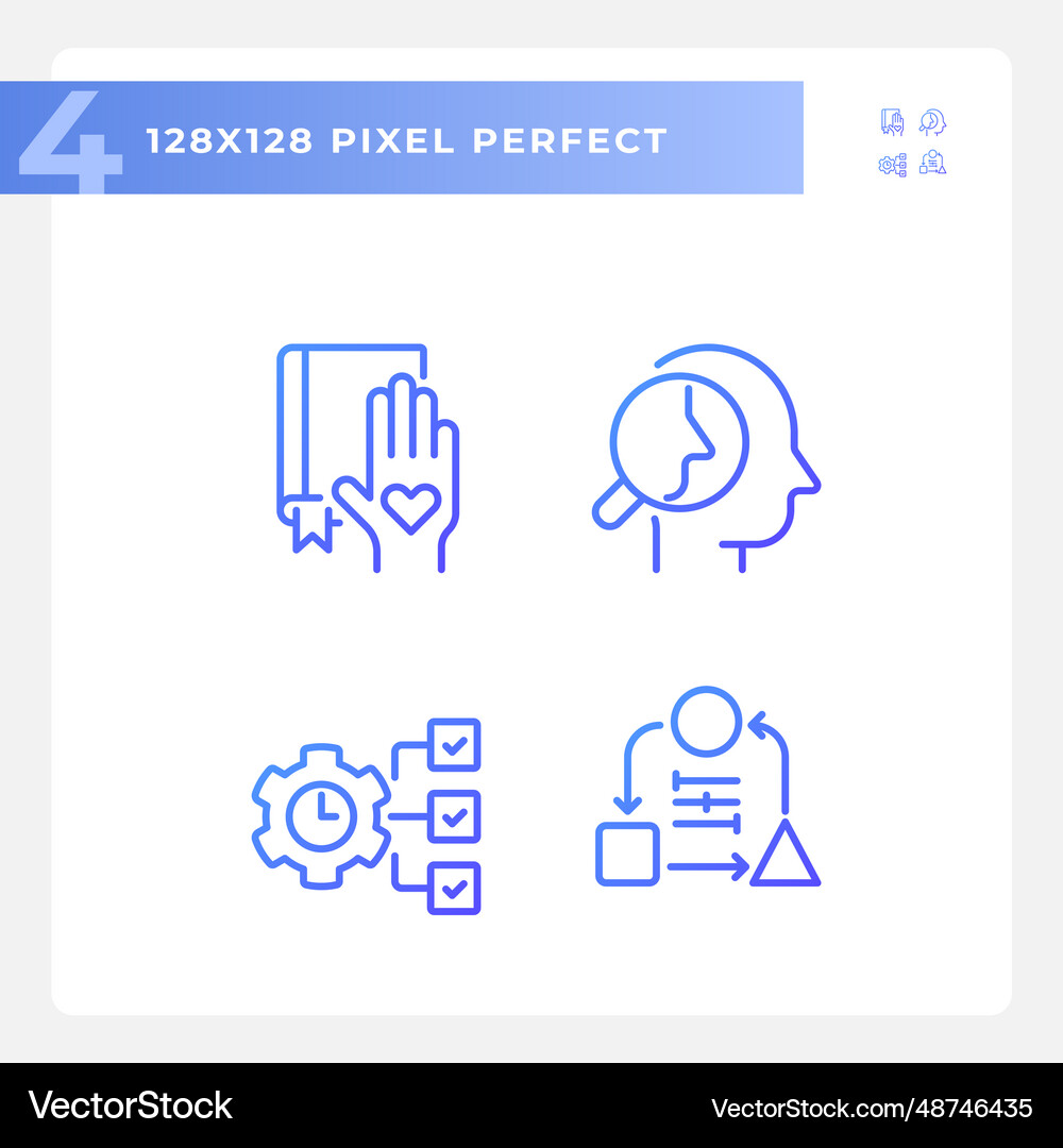 2d purple pixel perfect gradient soft skills icons
