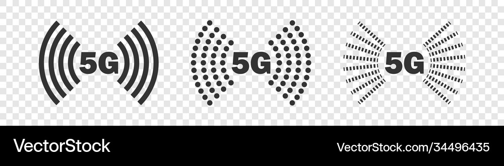 5g icons logo symbols 5th generation Royalty Free Vector
