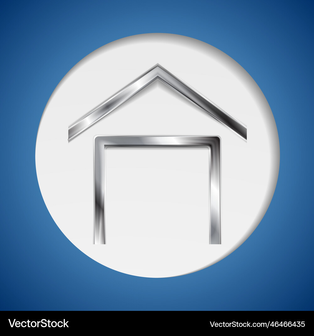 Concept metallic house symbol logo Royalty Free Vector Image