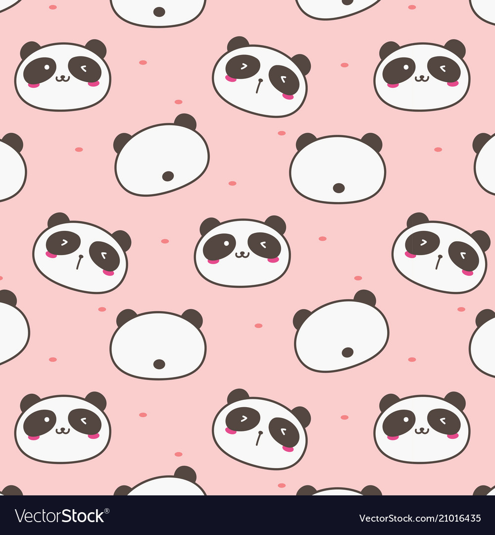 Cute panda pattern background Royalty Free Vector Image