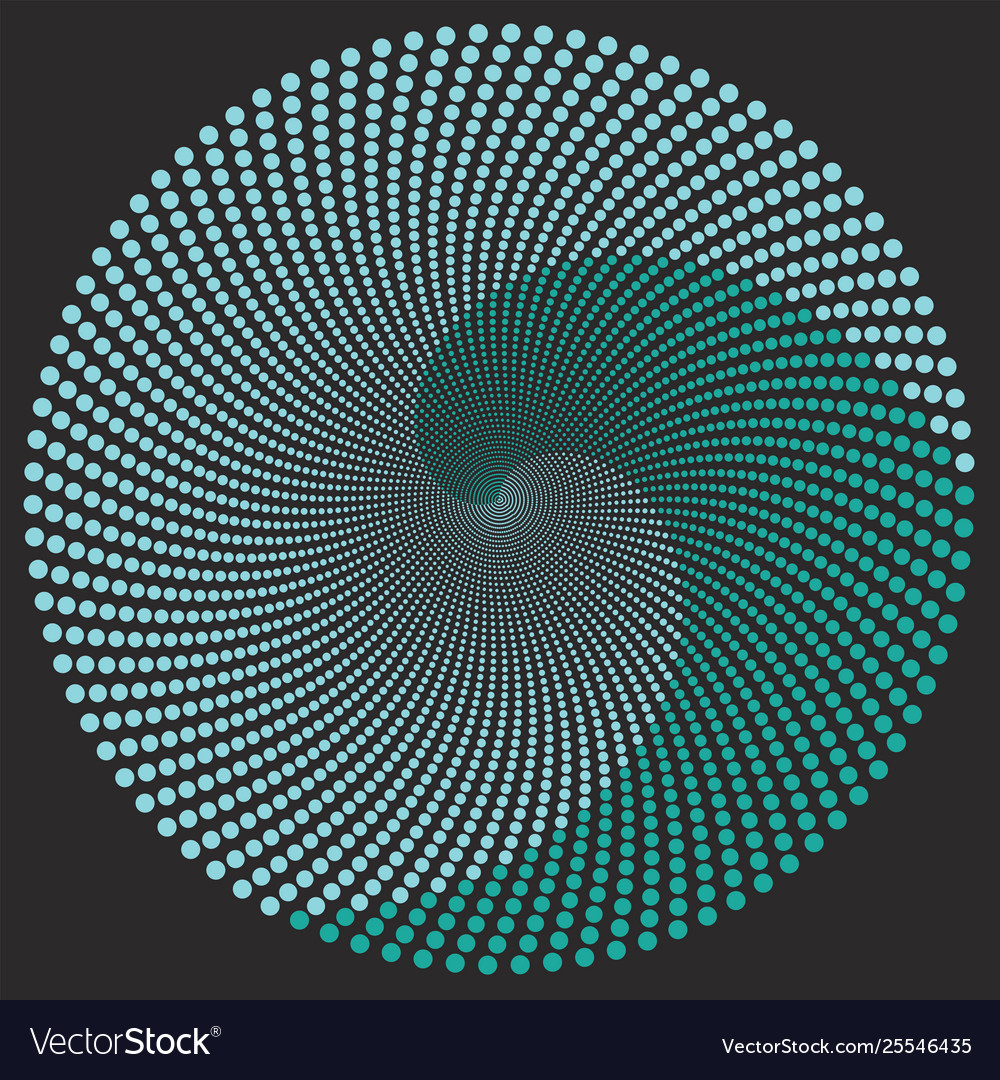 Dotted halftone spiral pattern or texture Vector Image