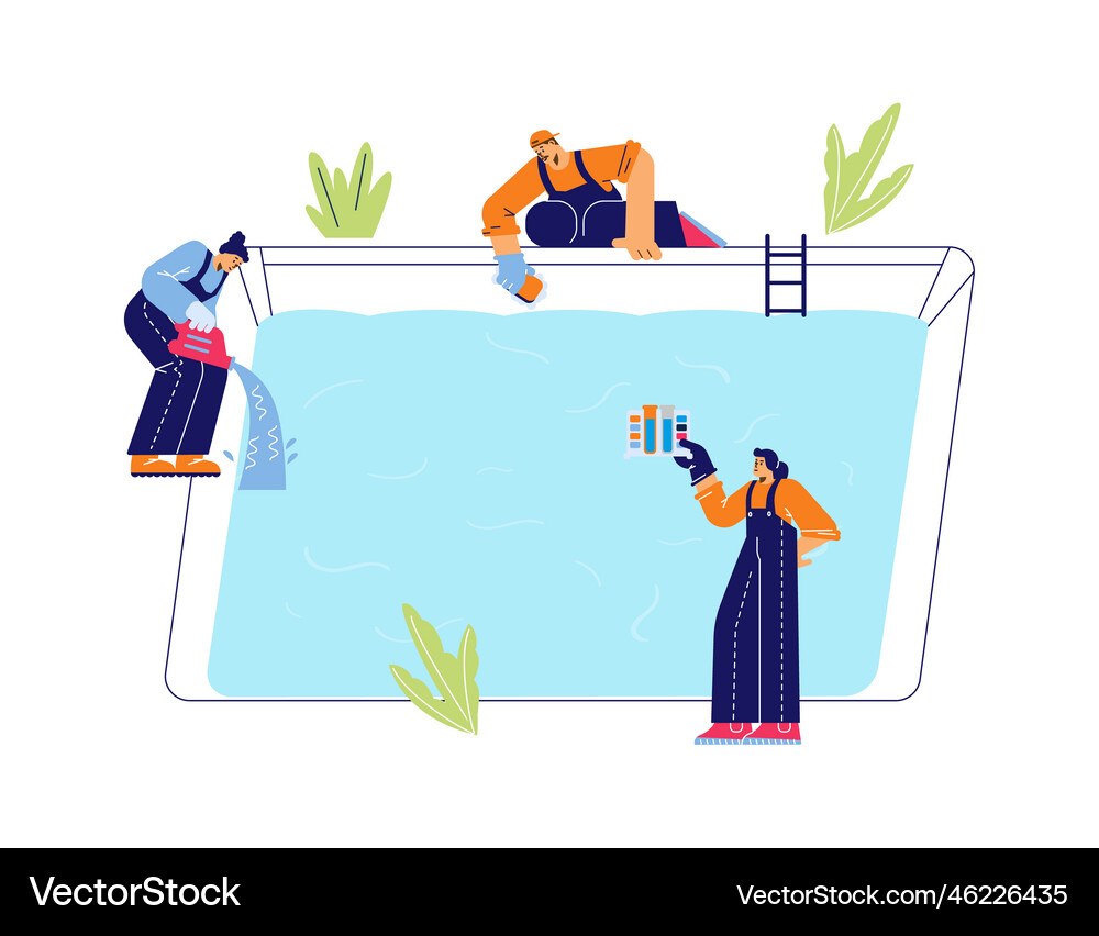 Emblem or banner for pool cleaning service flat Vector Image
