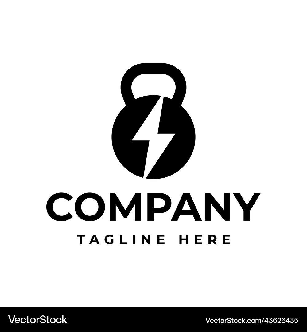 Gym energy power logo design Royalty Free Vector Image