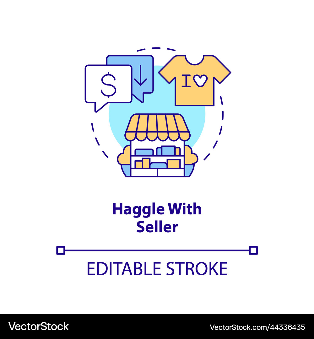 Haggle with seller concept icon Royalty Free Vector Image