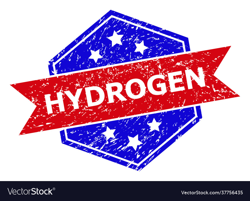 Hexagon bicolor hydrogen rubber stamp Royalty Free Vector Hexagon bicolor hydrogen rubber stamp Royalty Free Vector
