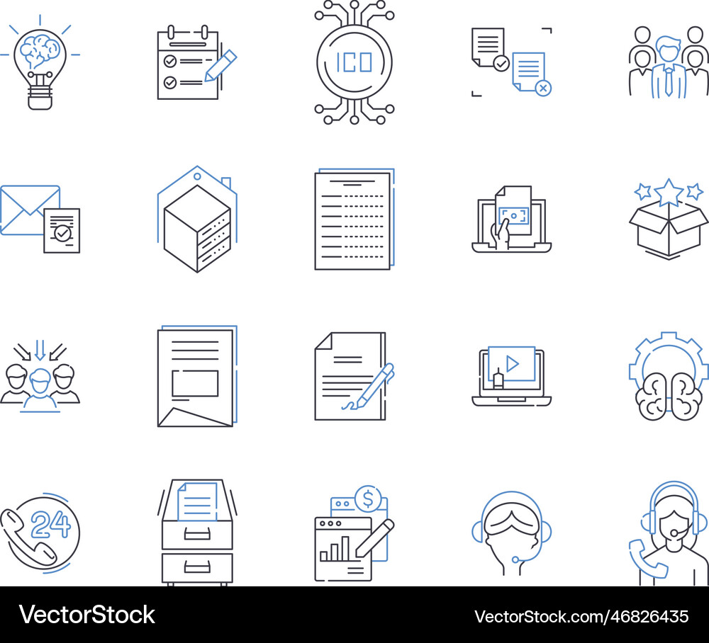 Market analysis line icons collection Royalty Free Vector