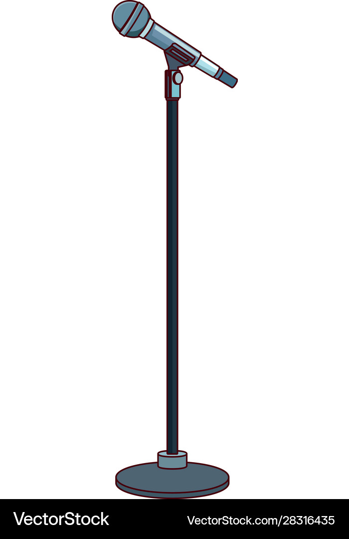 Microphone stand icon flat and colorful design Vector Image