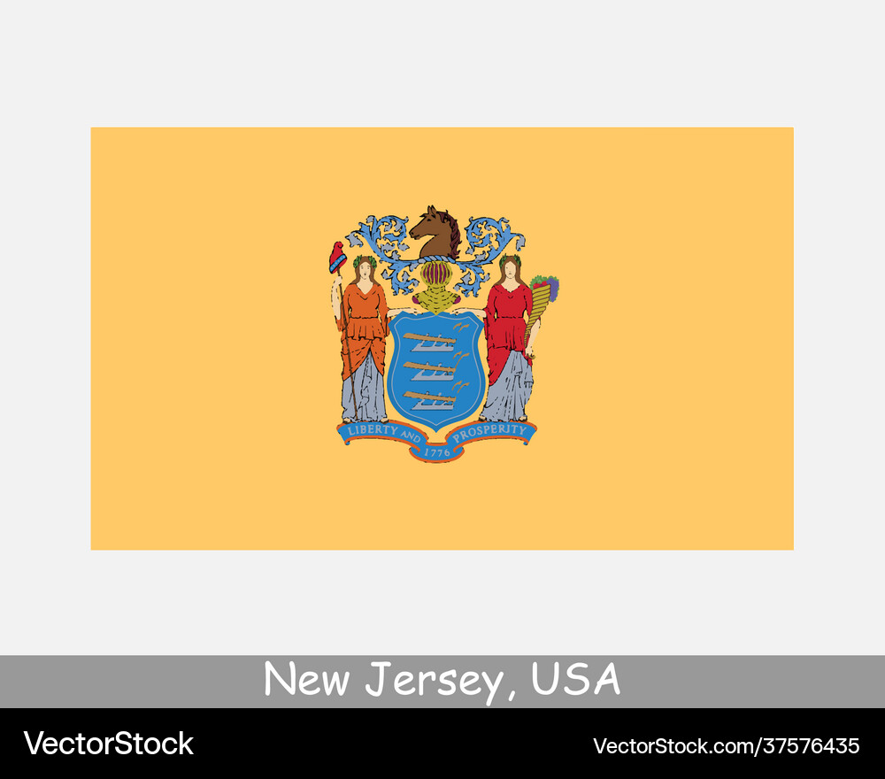 New jersey usa state flag nj Royalty Free Vector Image