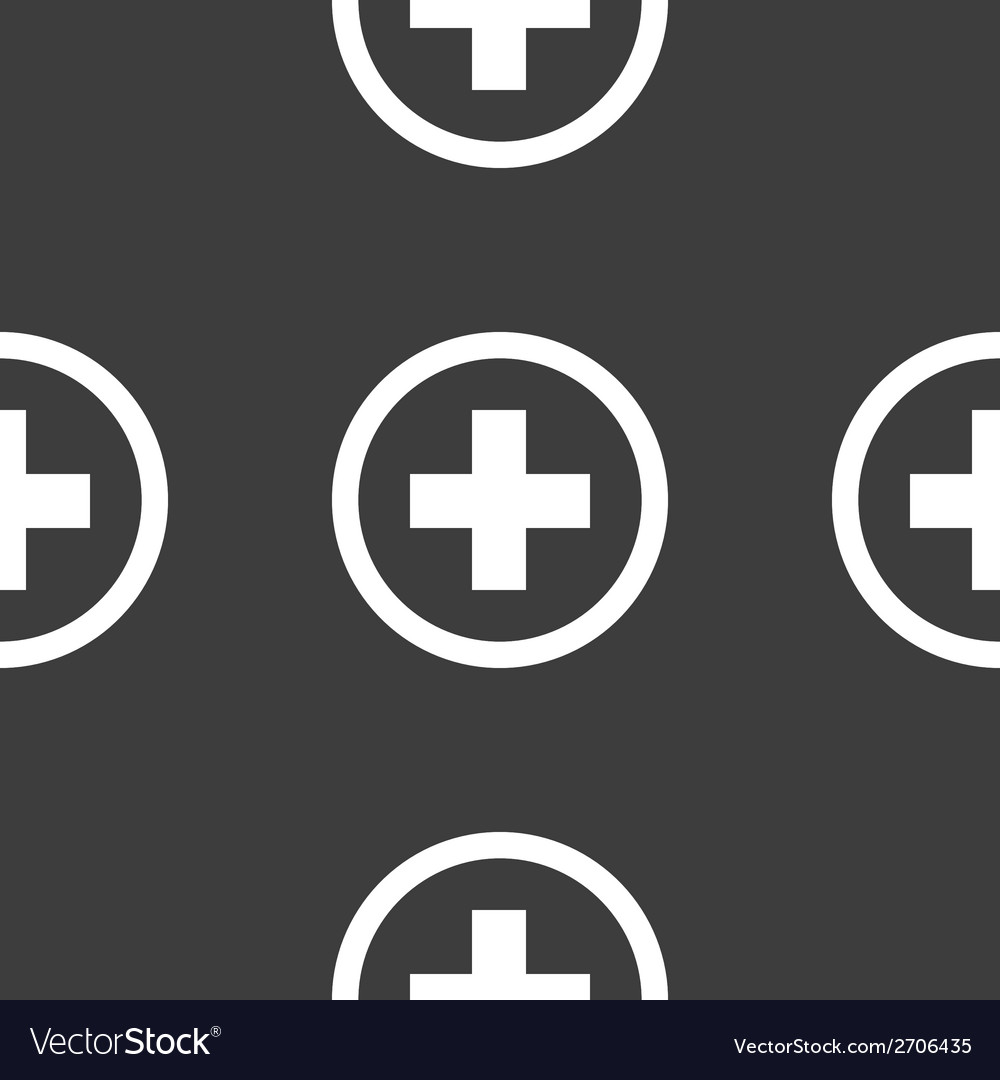 Plus web icon flat design seamless pattern Vector Image