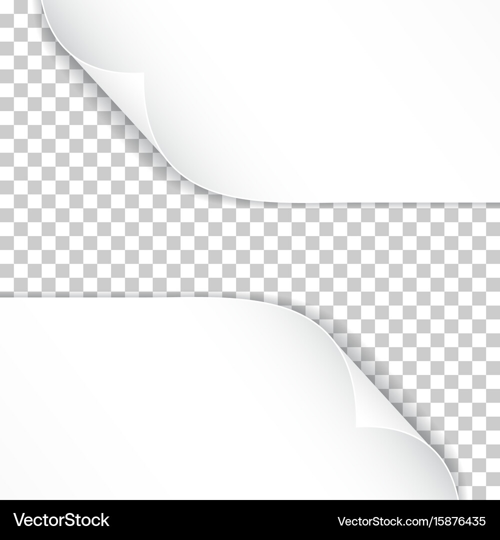 Realistic paper corners isolated on transparent Vector Image