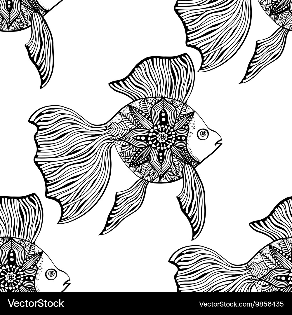 Seamless background of abstract fish Royalty Free Vector